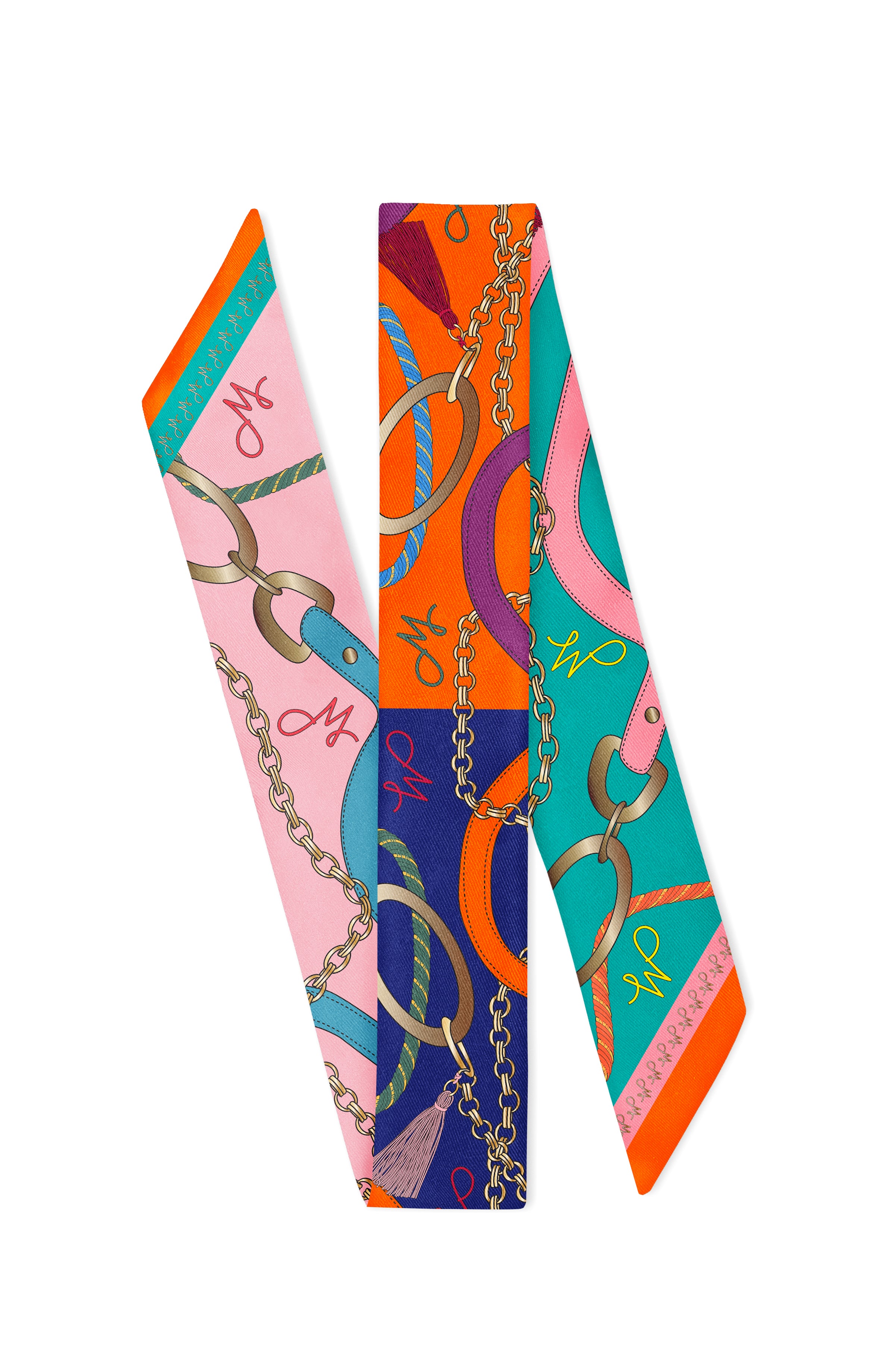 Rope & Chain Print Silk Scarves | Ladies Fashion Scarves – Wristpop
